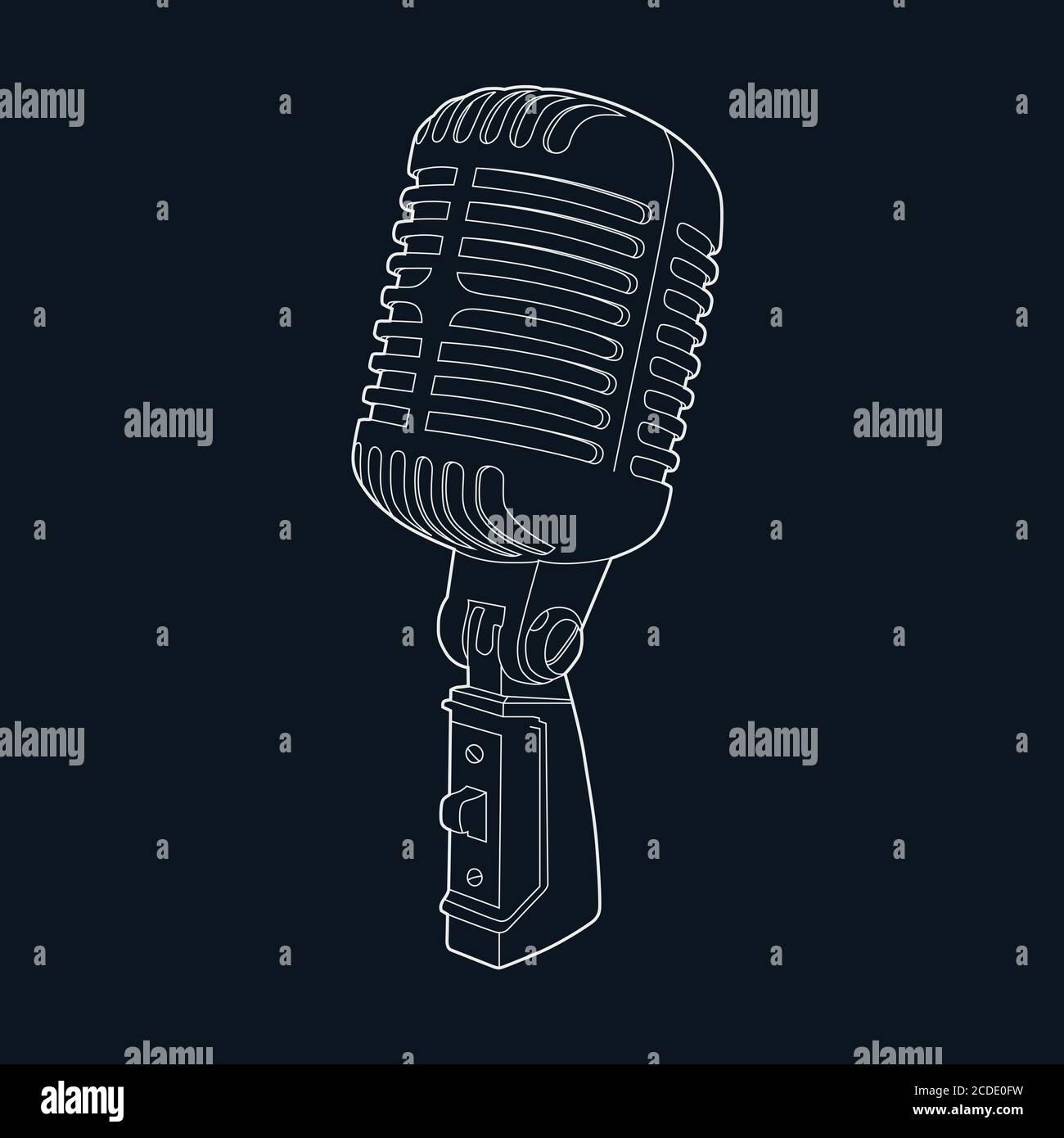 Vector illustration of vintage microphone Stock Vector Image & Art - Alamy