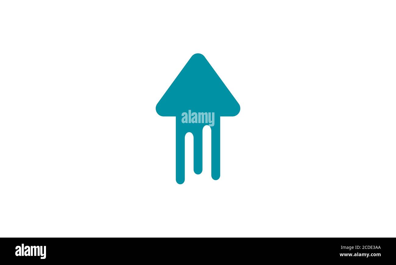 Vector of teal rounded arrow with abstract dripping effect and isolated ...