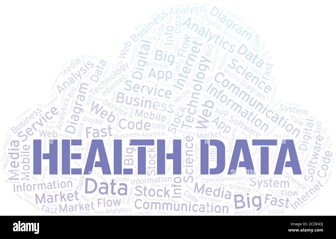 Health Data vector word cloud, made with the text only Stock Vector ...