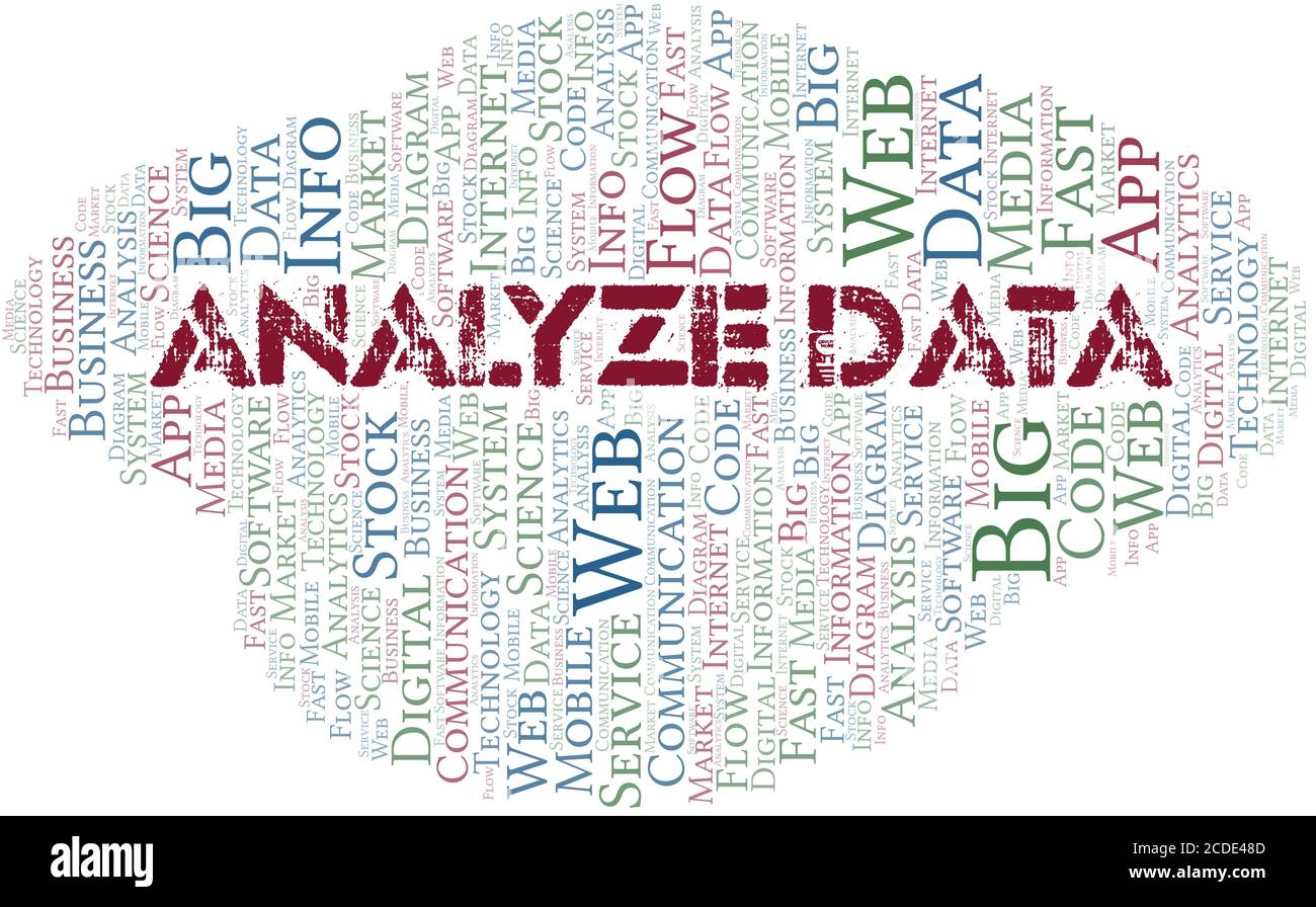 Analyze Data vector word cloud, made with the text only Stock Vector ...