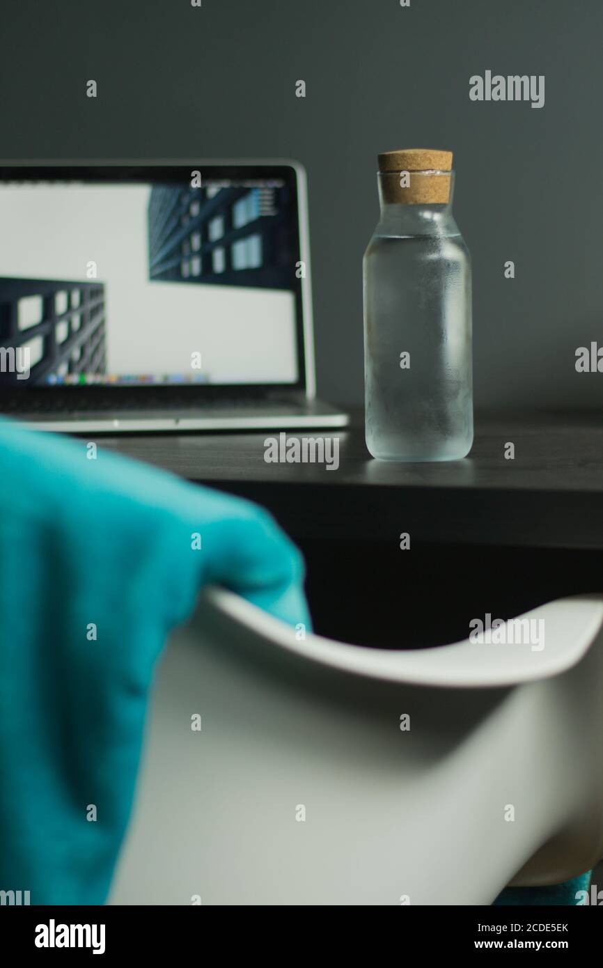 glass modern water bottle on Stock Photo - Alamy