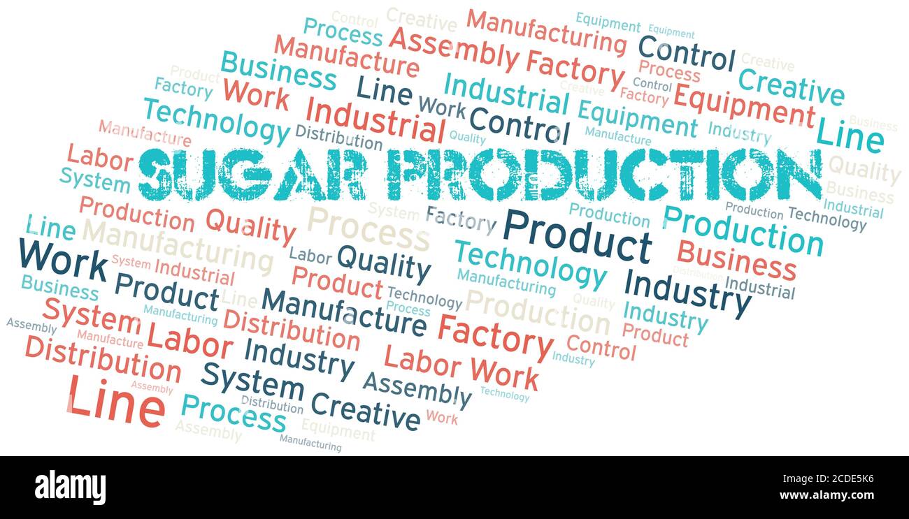 Sugar Production word cloud create with the text only Stock Vector ...