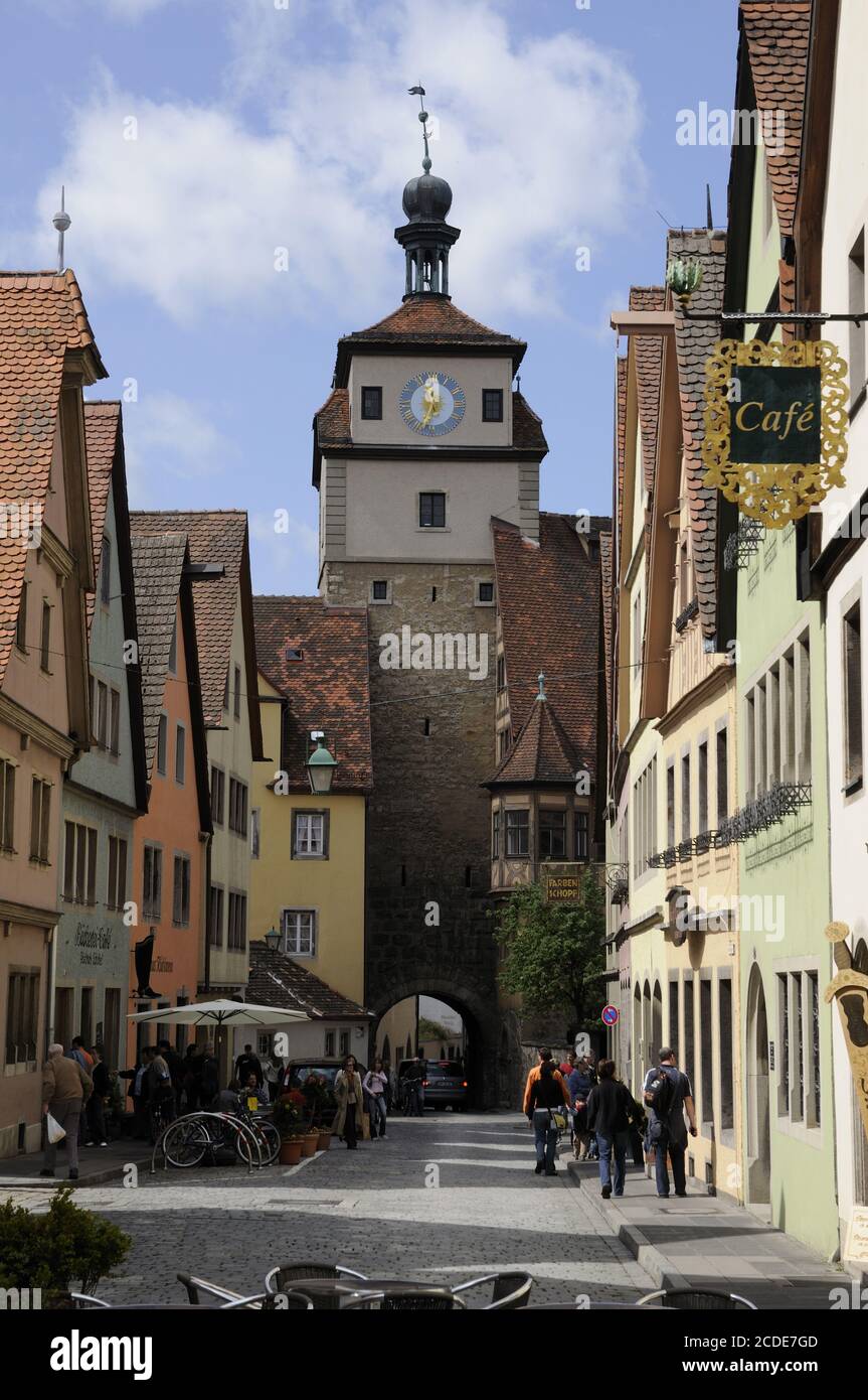 White tower in Rothenburg ob der Tauber Stock Photo - Alamy
