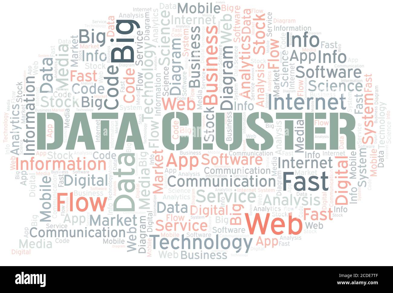 Data Cluster vector word cloud, made with the text only Stock Vector ...