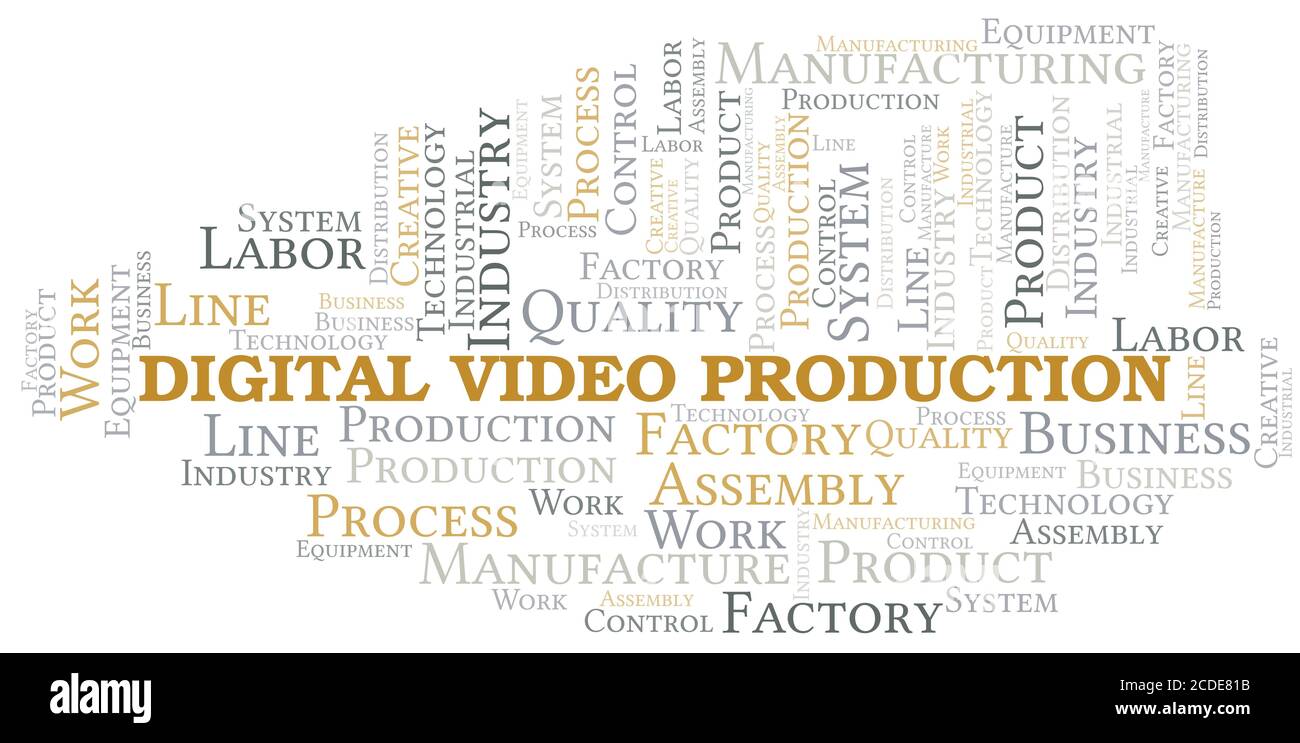 Digital Video Production word cloud create with the text only Stock ...