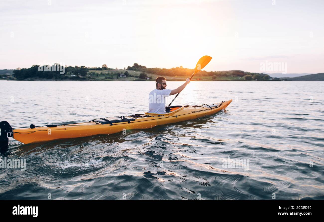 Kayaking paddle hand water hi-res stock photography and images - Alamy