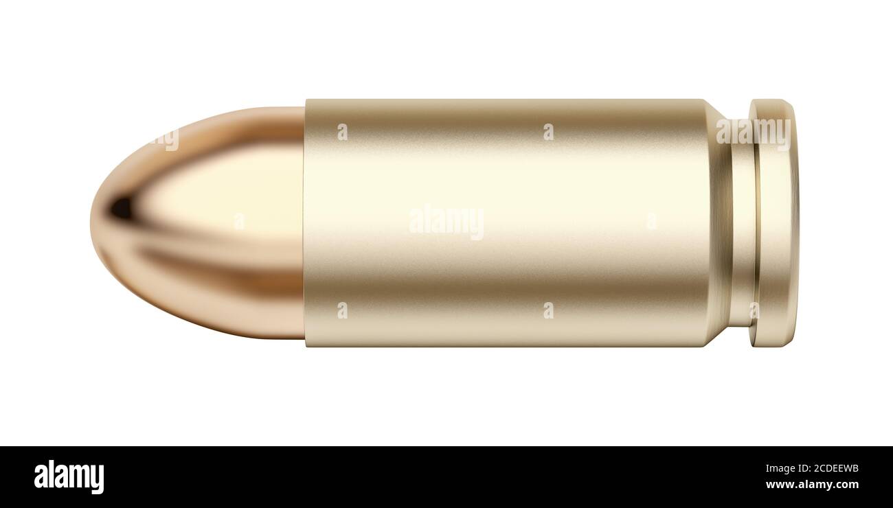 Pistol bullet isolated on white background Stock Photo - Alamy