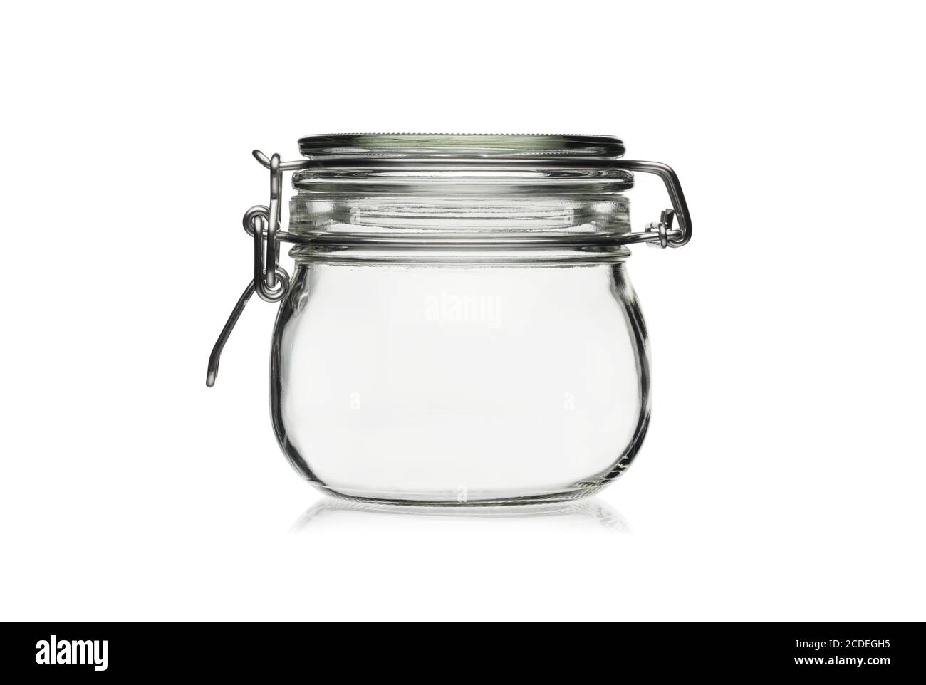 Empty glass jar for food storage isolated on a white background Stock ...