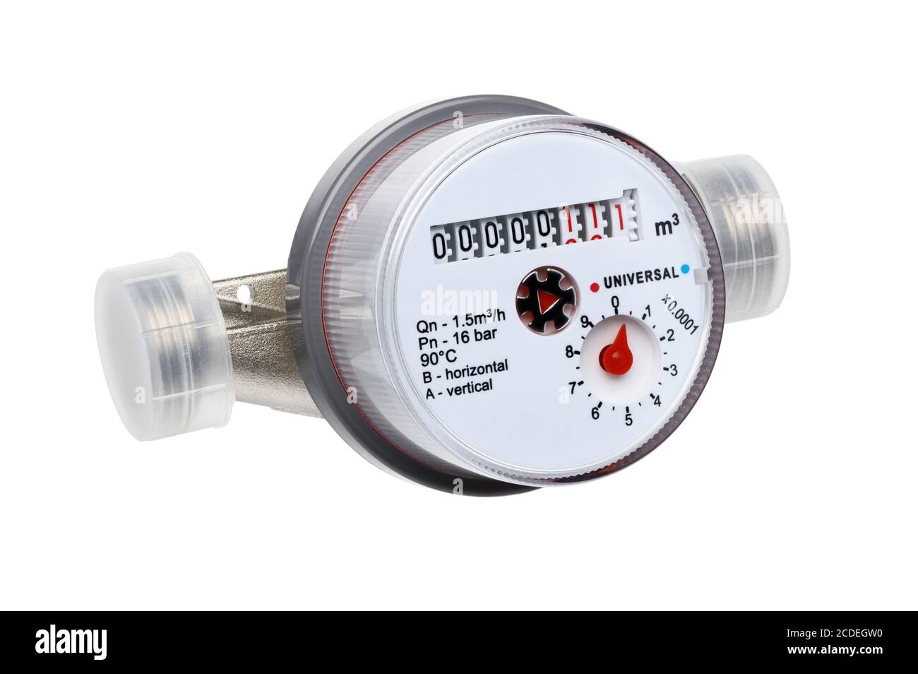 Water meter isolated on a white background Stock Photo - Alamy