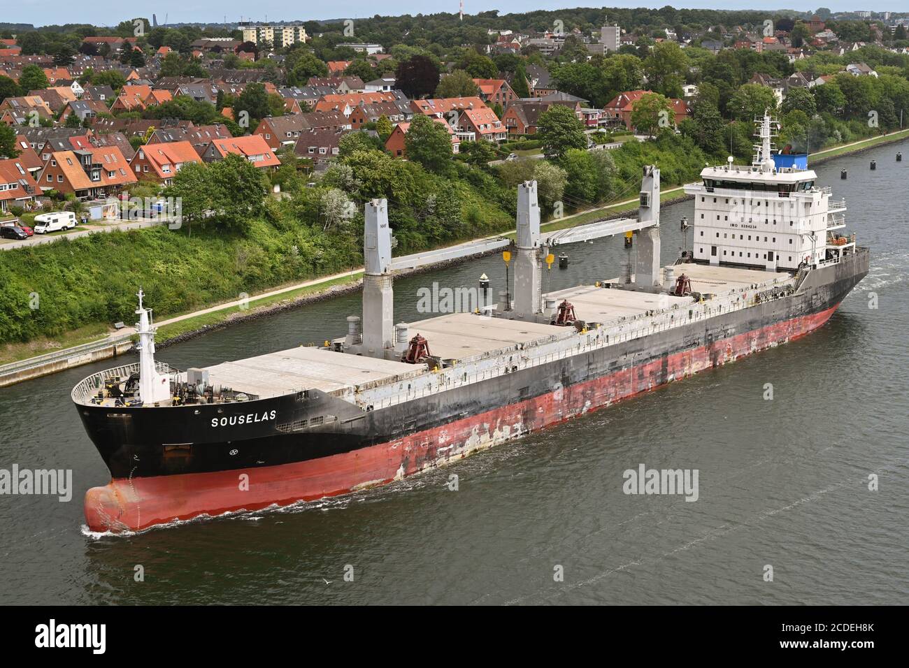 Bulk Carrier Souselas passing the Kiel Canal Stock Photo - Alamy