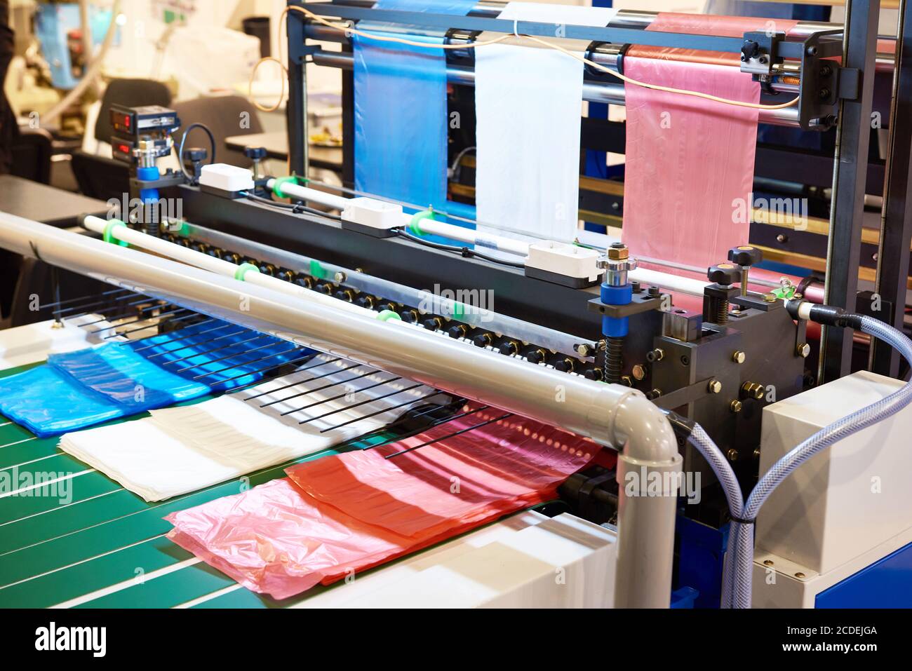 Machine for the production of plastic bags Stock Photo - Alamy