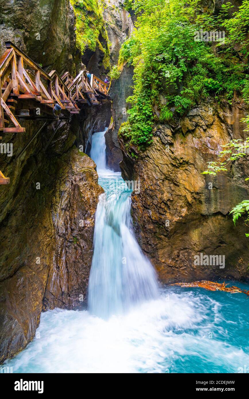 Sigmund Thun Gorge. Cascade valley of wild Kapruner Ache near Kaprun ...