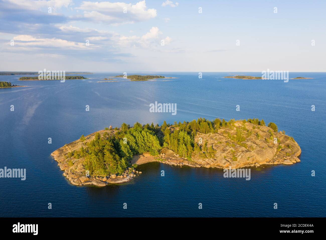 Island in Gulf of Finland aerial view. Baltic sea Stock Photo - Alamy
