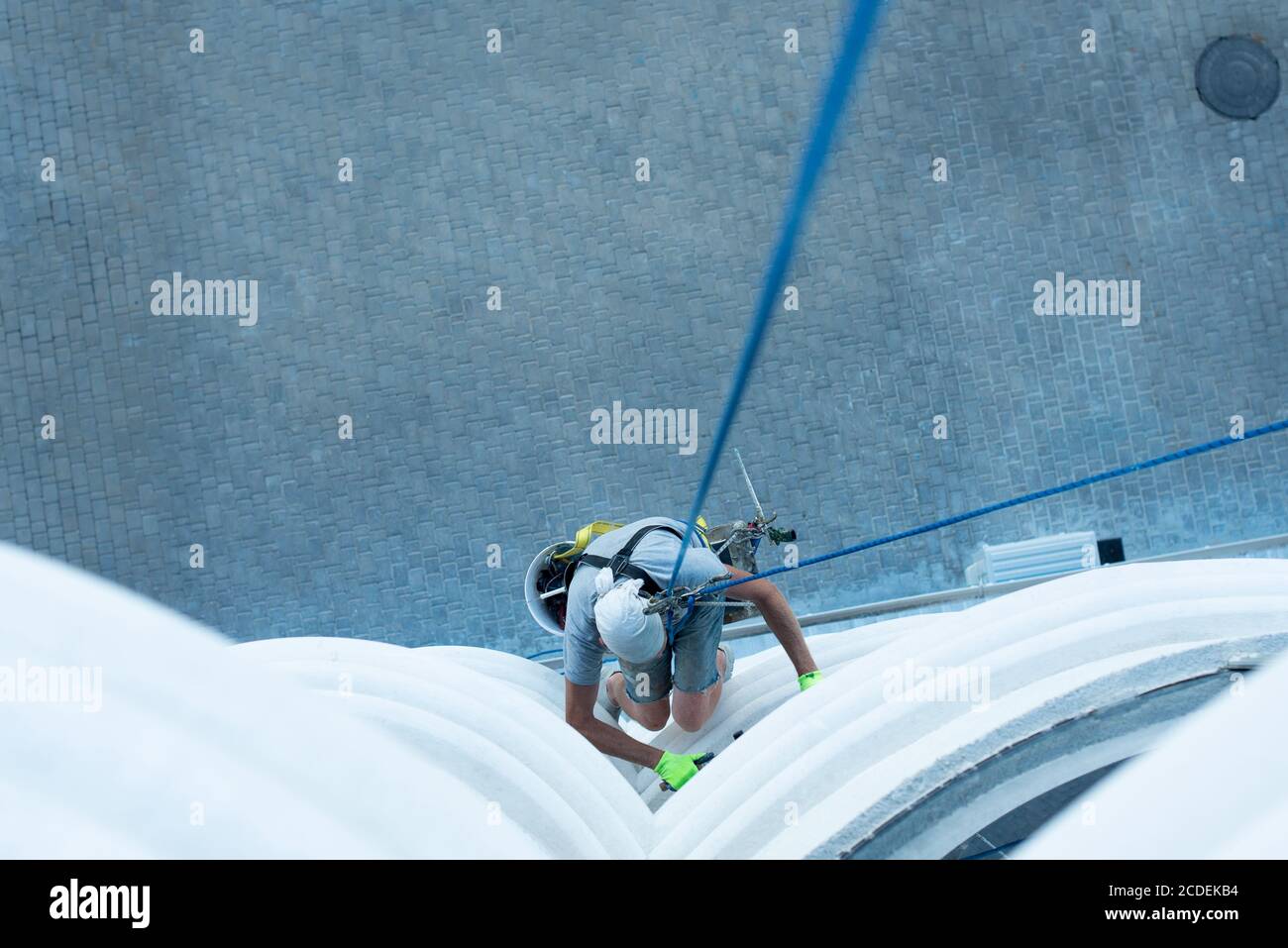 high-altitude climber. The profession of working at height Stock Photo ...