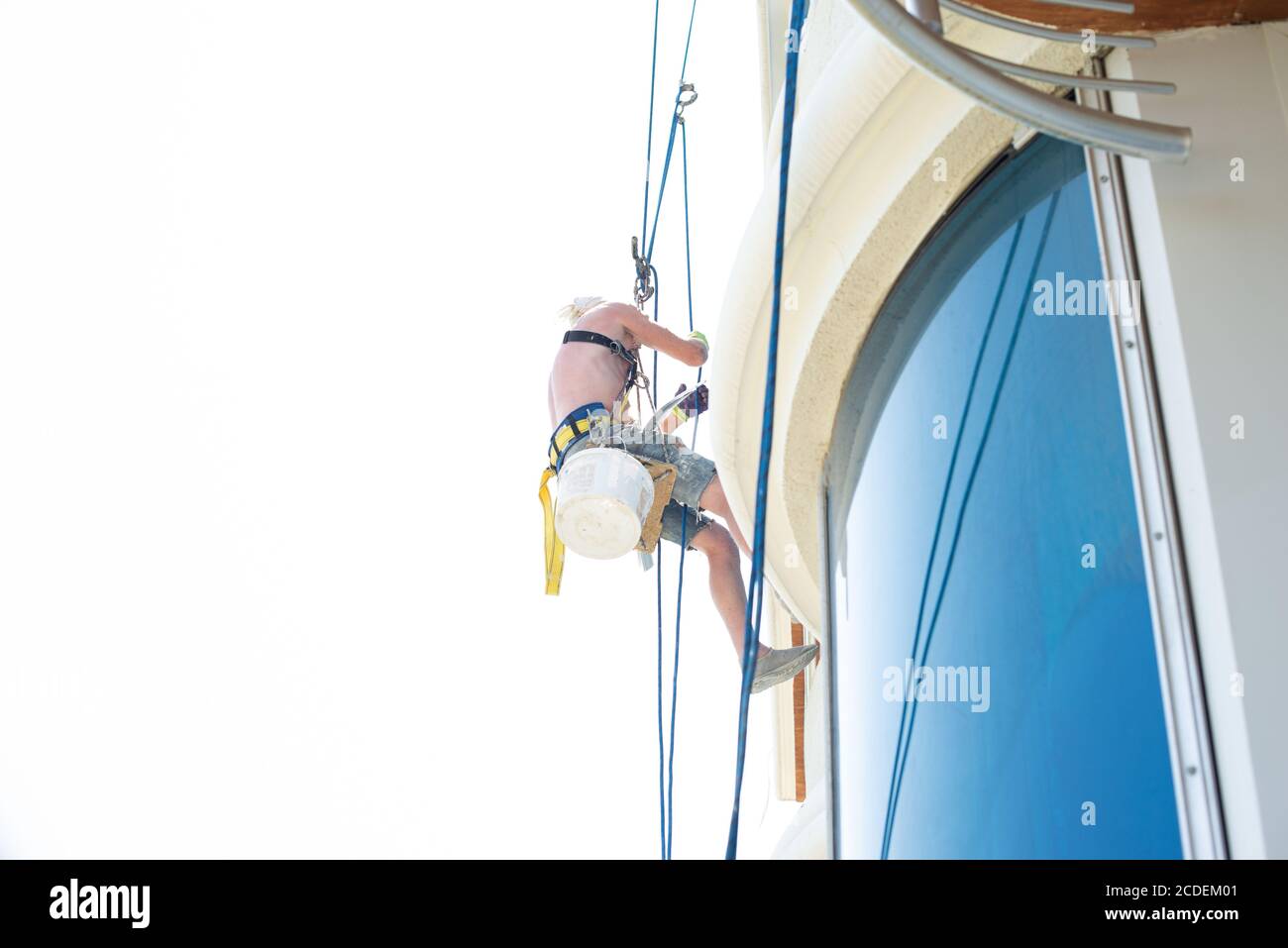 high-altitude climber. The profession of working at height Stock Photo ...