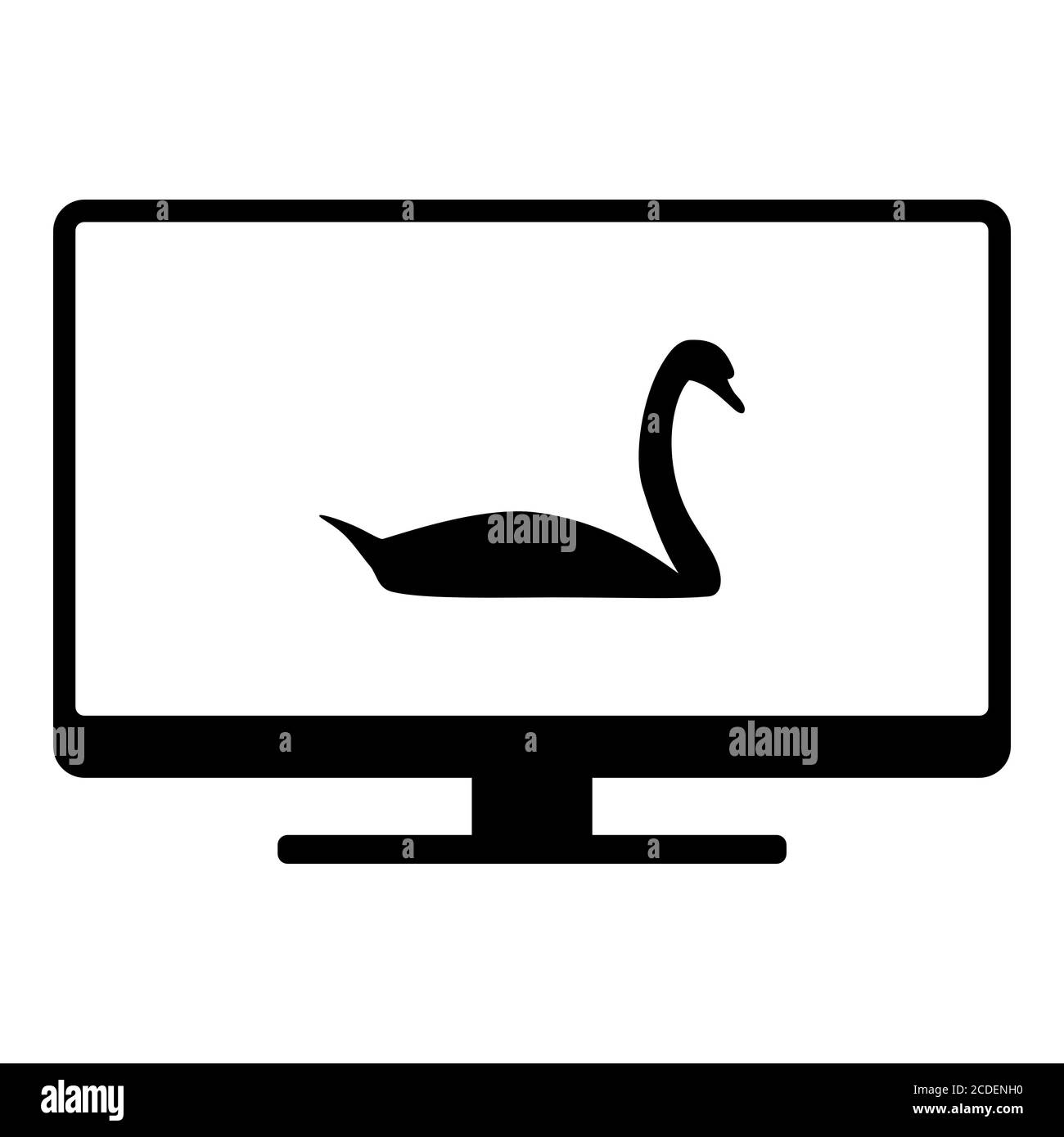 Swan and screen Stock Photo - Alamy