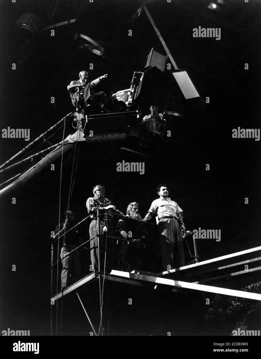 CECIL B. DeMILLE and CHARLTON HESTON with Movie Crew on set candid ...