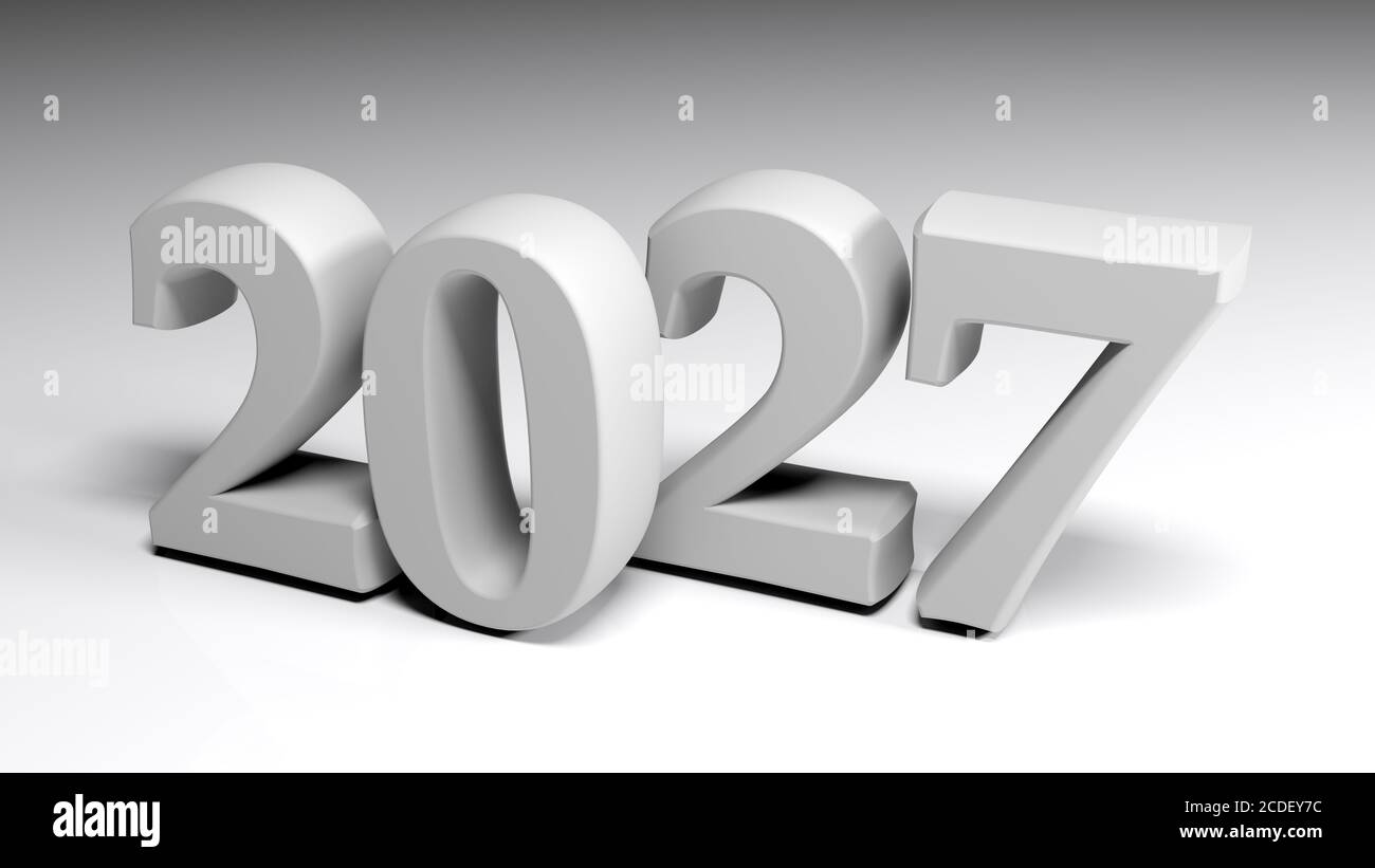 2027 gray write on gray background - 3D rendering illustration Stock ...