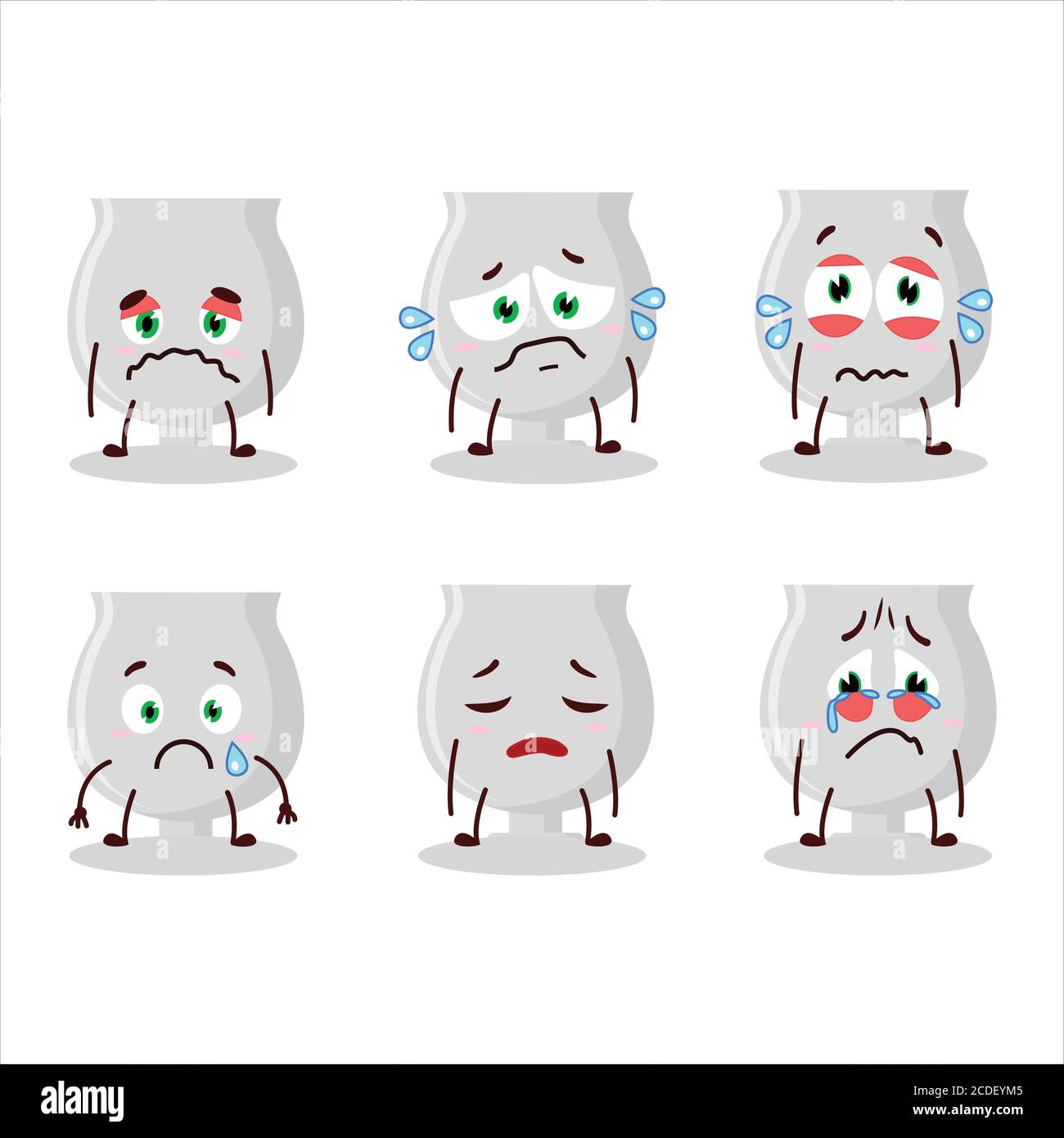 Silver trophy cartoon character with sad expression Stock Vector Image ...