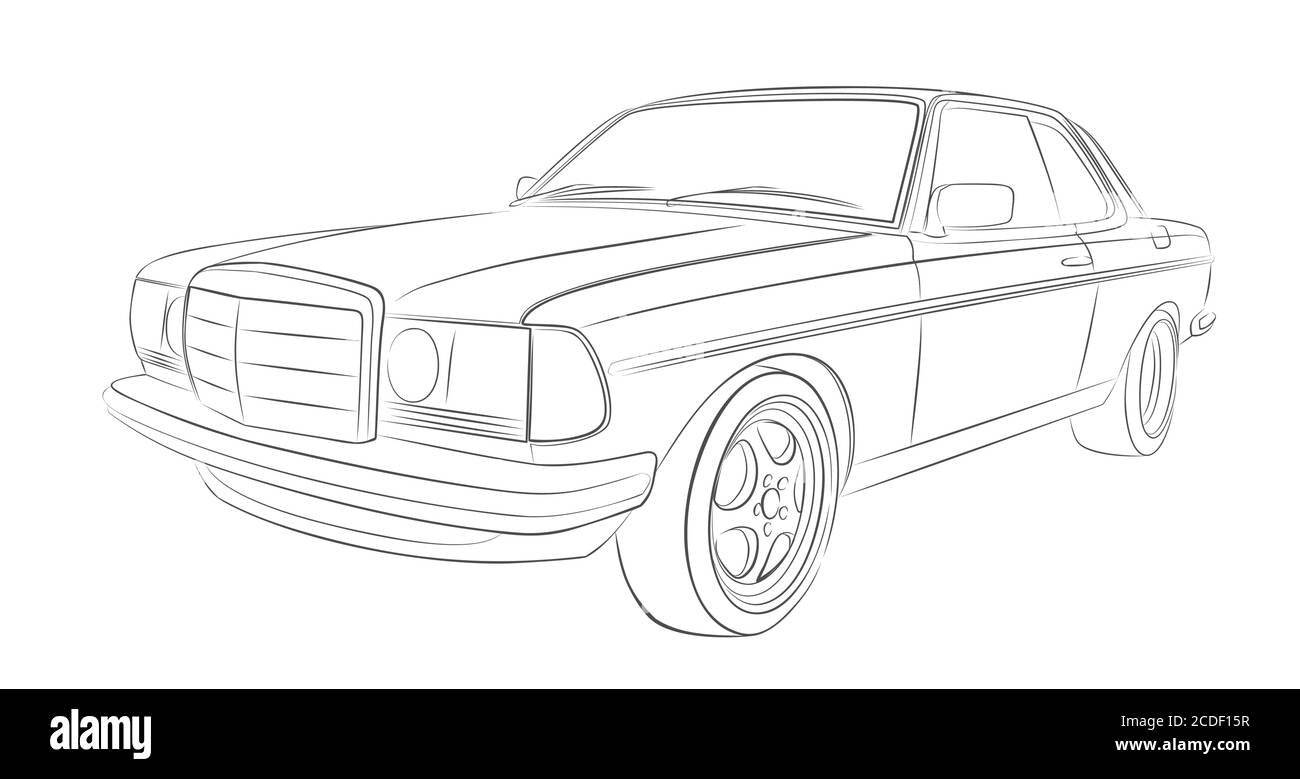 The Sketch of retro car Stock Vector Image & Art - Alamy