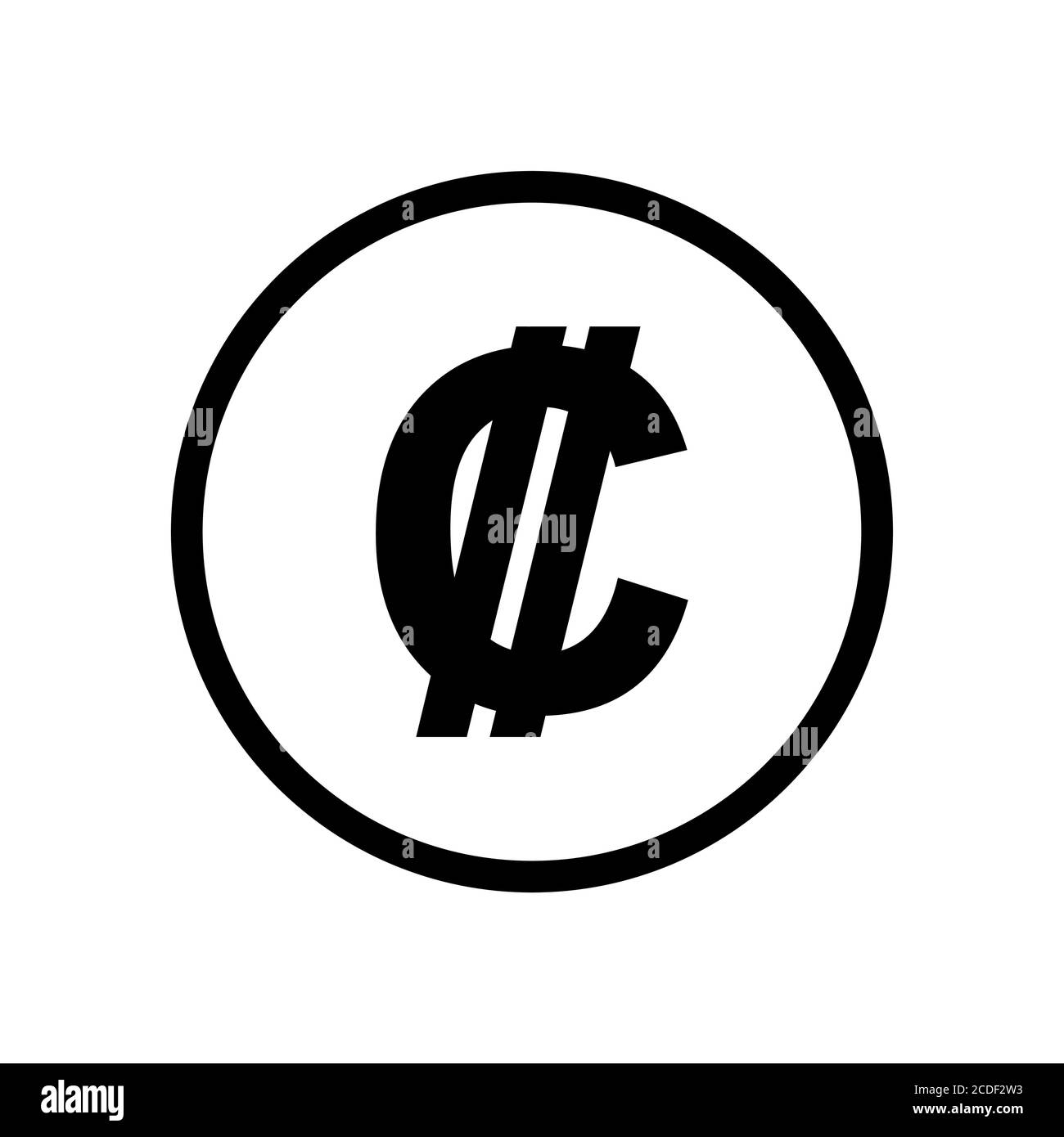 Costa Rican Colon coin monochrome black and white icon. Current ...
