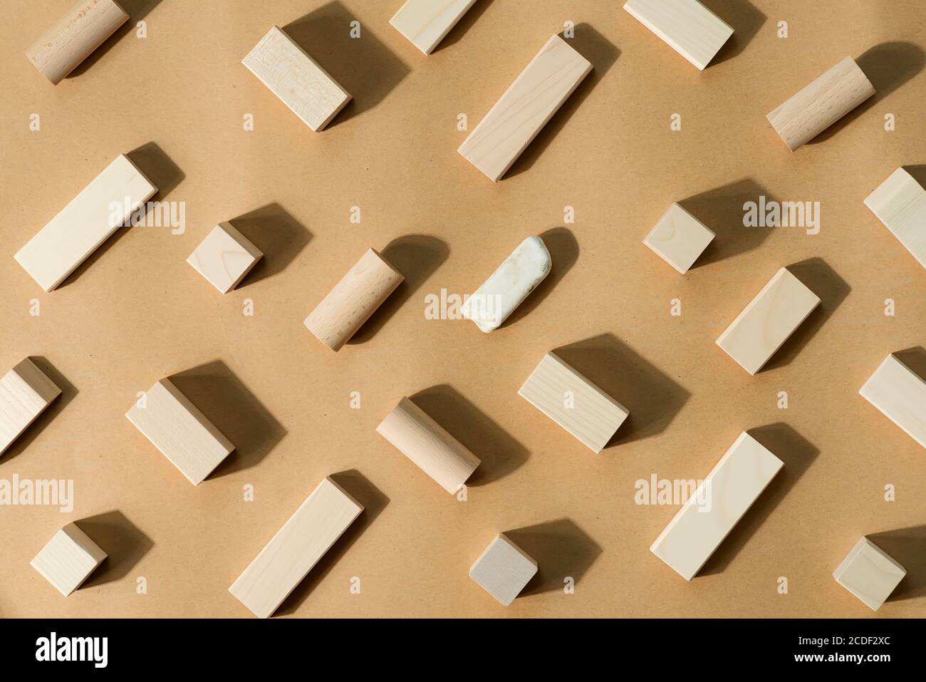 Wooden geometric objects of educational constructor - cubes, blocks and ...