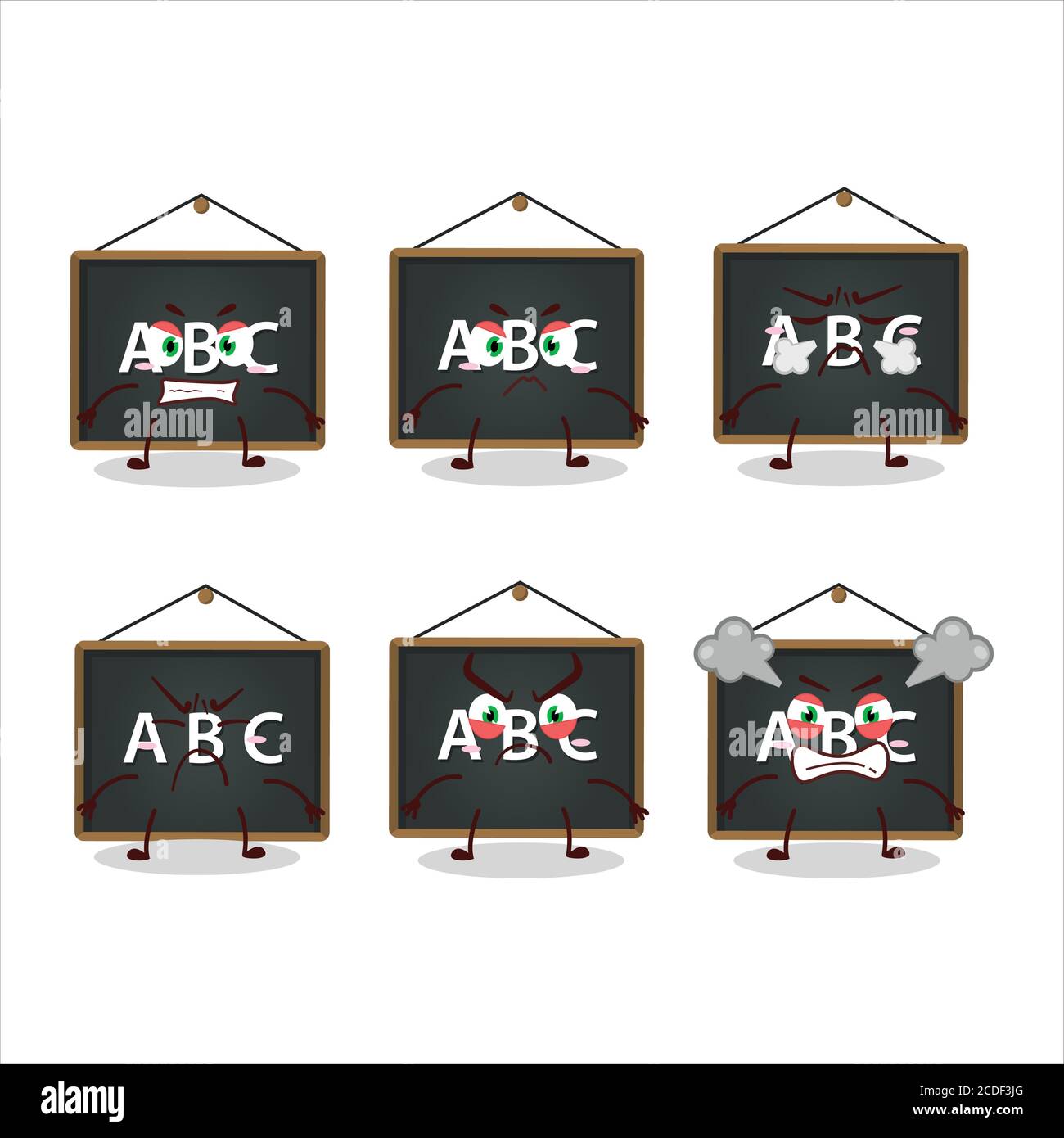 Alphabet board cartoon character with various angry expressions Stock ...