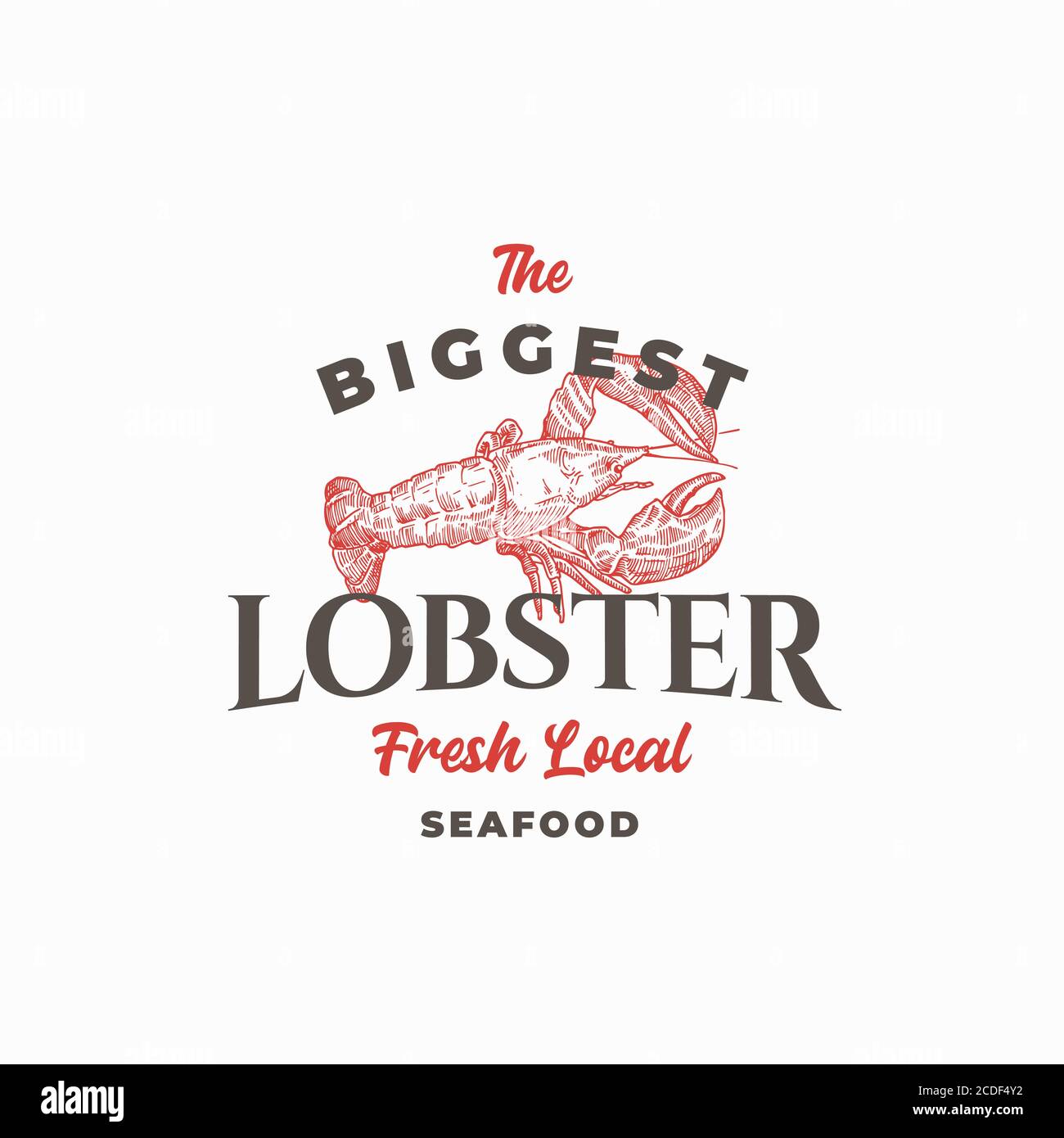 The Biggest Lobster Abstract Vector Sign, Symbol or Logo Template. Hand ...