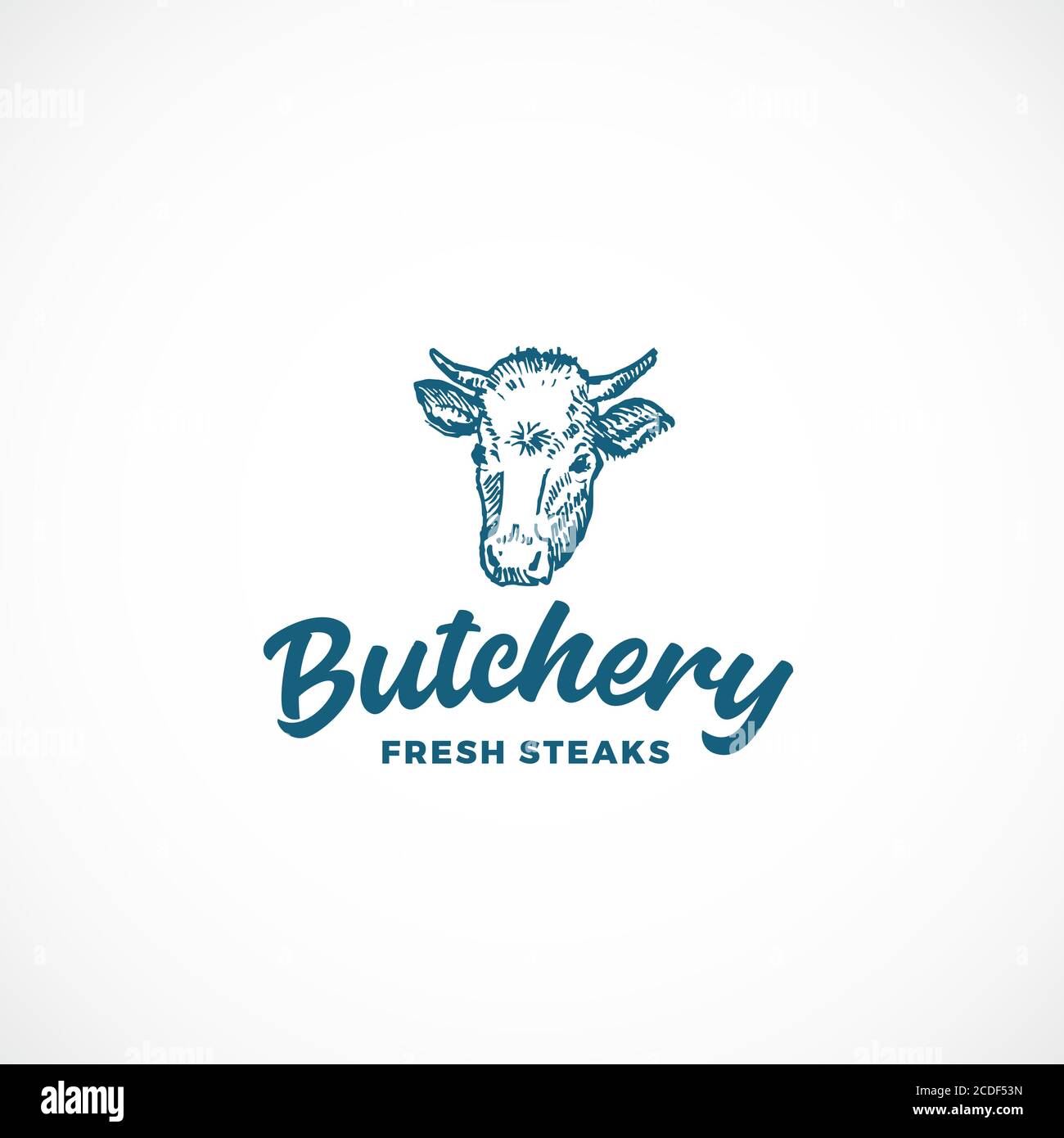 Fresh Steak Butchery Abstract Vector Sign, Symbol or Logo Template ...