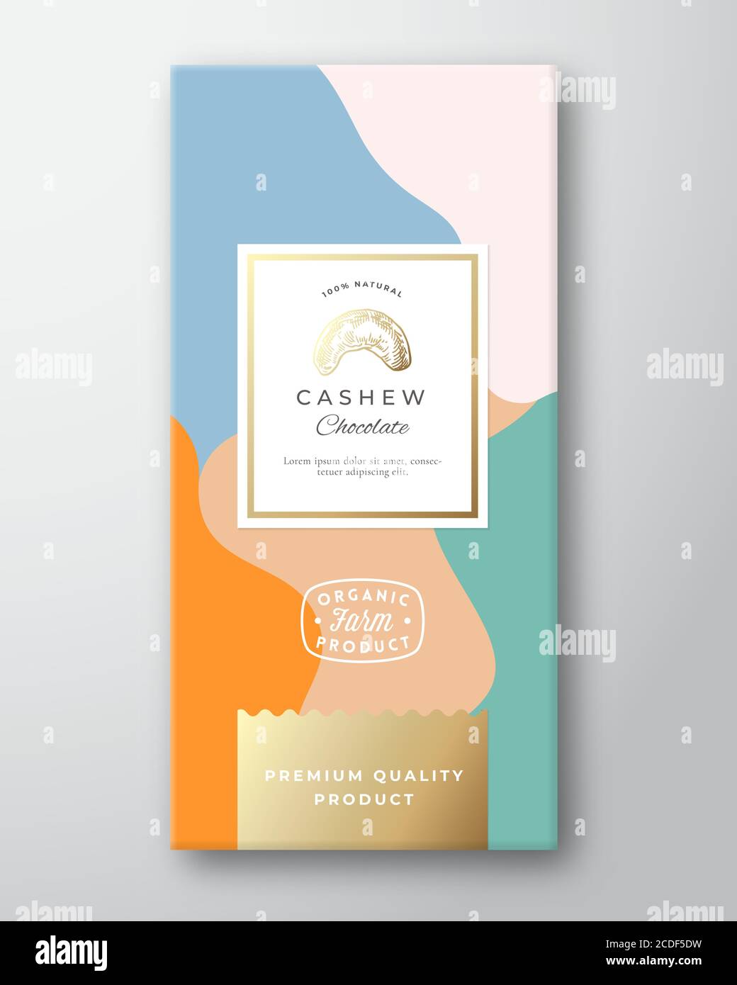 Cashew Chocolate Label. Abstract Vector Packaging Design Layout with ...