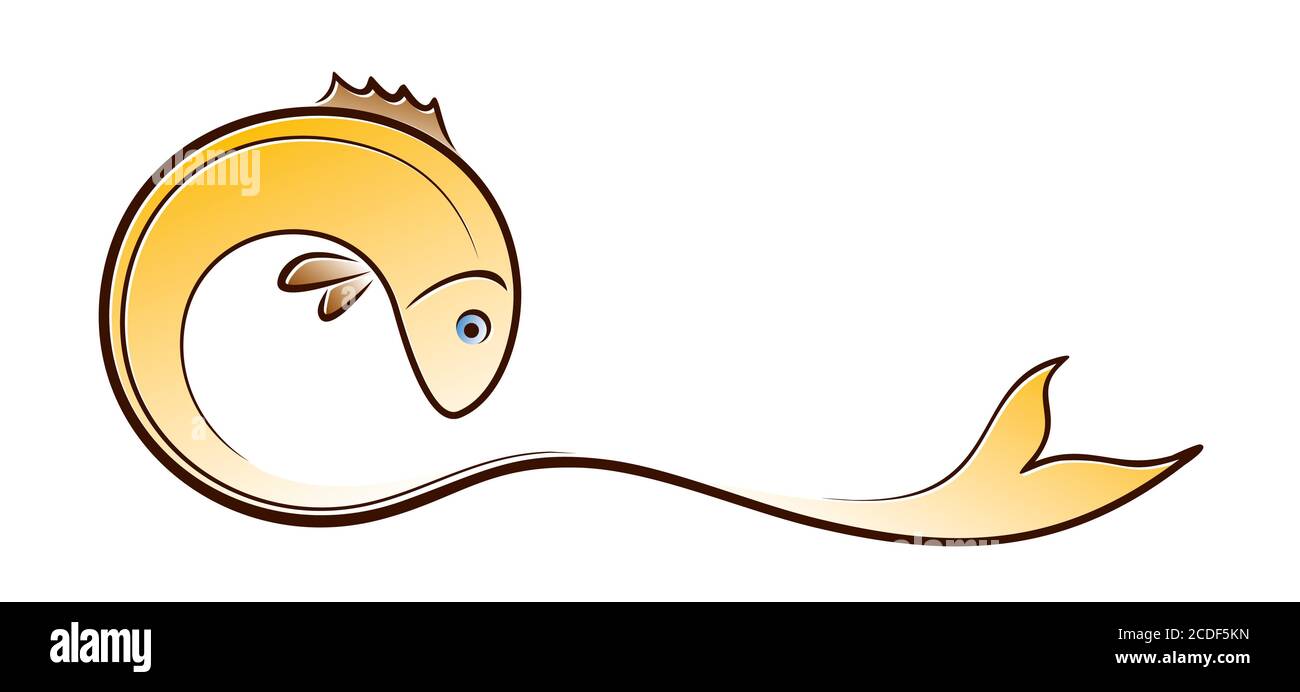 A Gold Fish symbol with wave Stock Vector Image & Art - Alamy