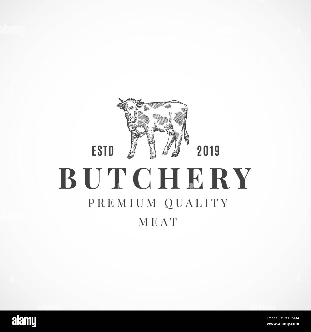 Butchery Premium Quality Meat Abstract Vector Sign, Symbol or Logo ...