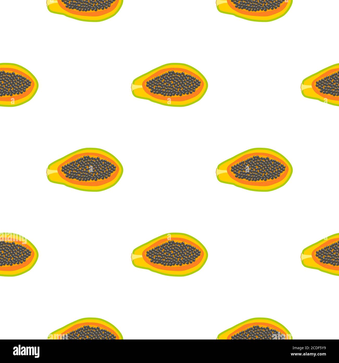 Illustration on theme big colored seamless papaya, bright fruit pattern ...