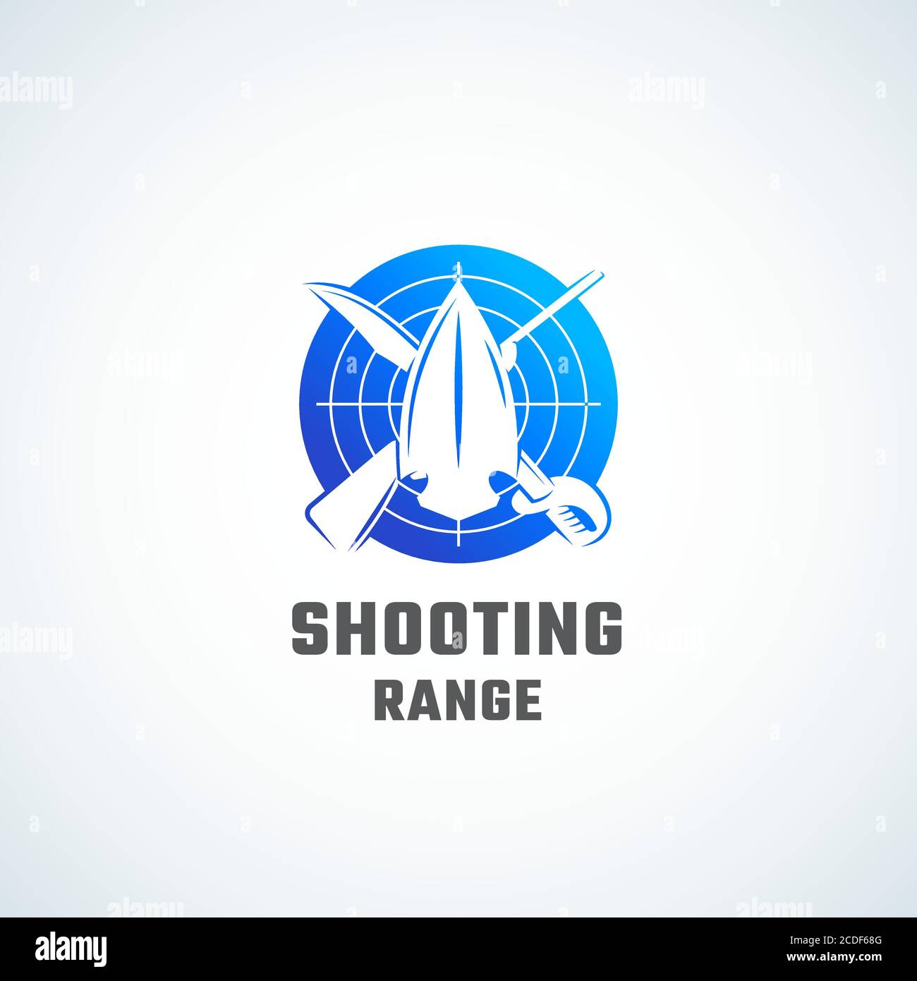 Shooting Range Abstract Vector Icon, Symbol or Logo Template. Crossed ...