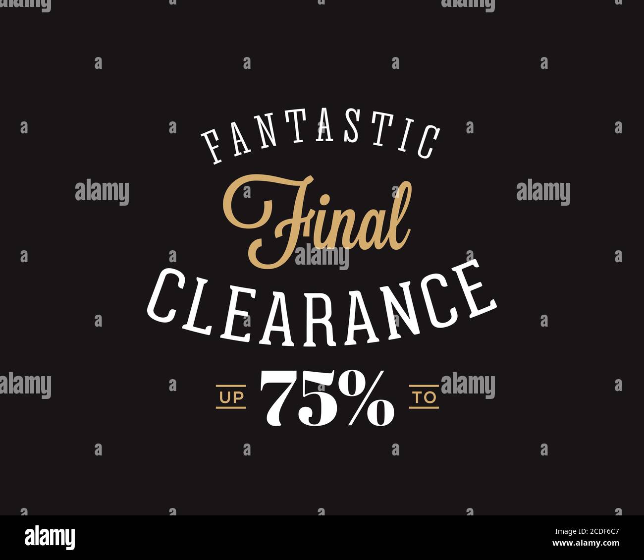 Retro Typography Abstract Vector Sale Sign, Symbol or Logo Template ...