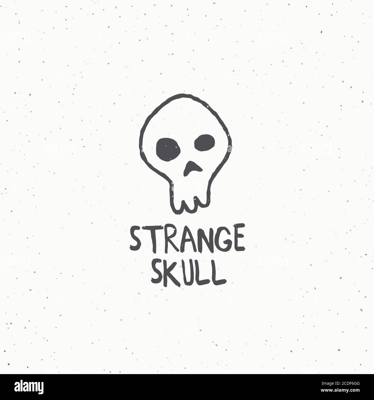 Strange Skull Abstract Vector Sign, Symbol or Logo Template. Hand Drawn ...
