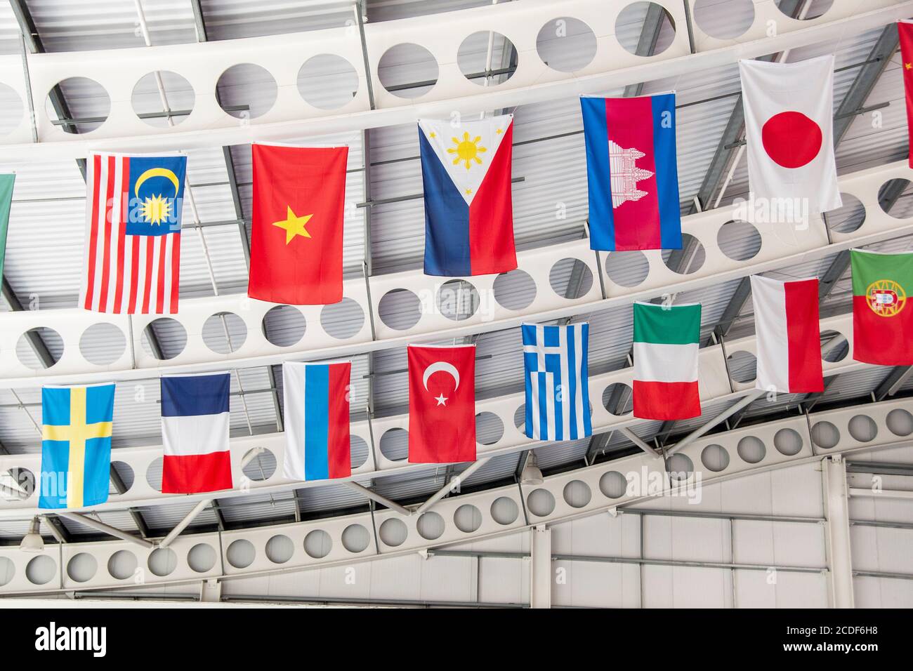 Flags hanging ceiling hi-res stock photography and images - Alamy