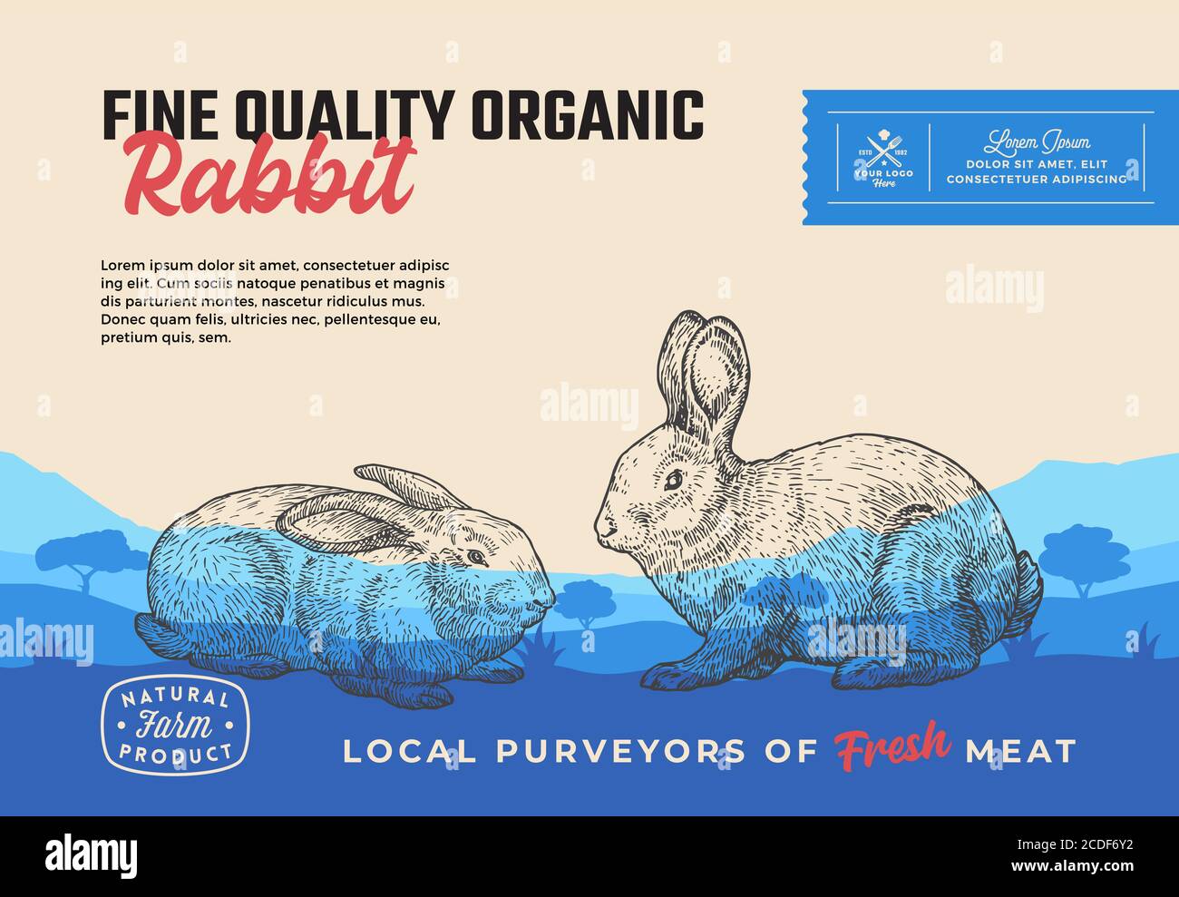 Rabbit meat market Stock Vector Images - Alamy