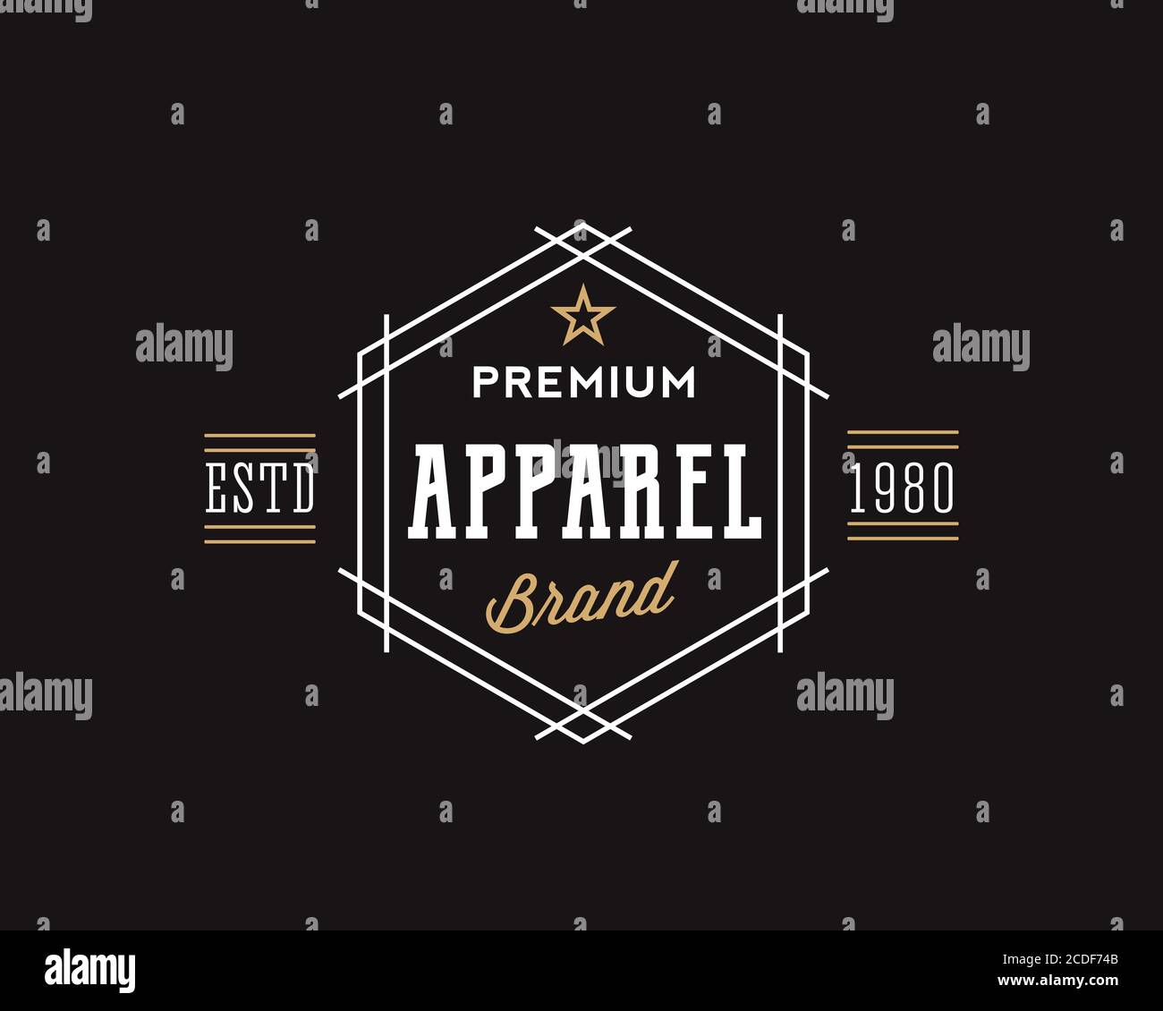 Premium Apparel Brand Retro Typography Abstract Vector Sign, Symbol or ...