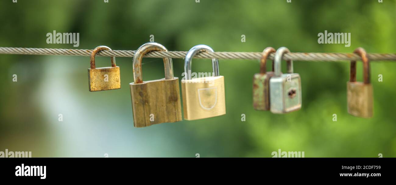 Closeup shot padlocks symbol hi-res stock photography and images - Alamy