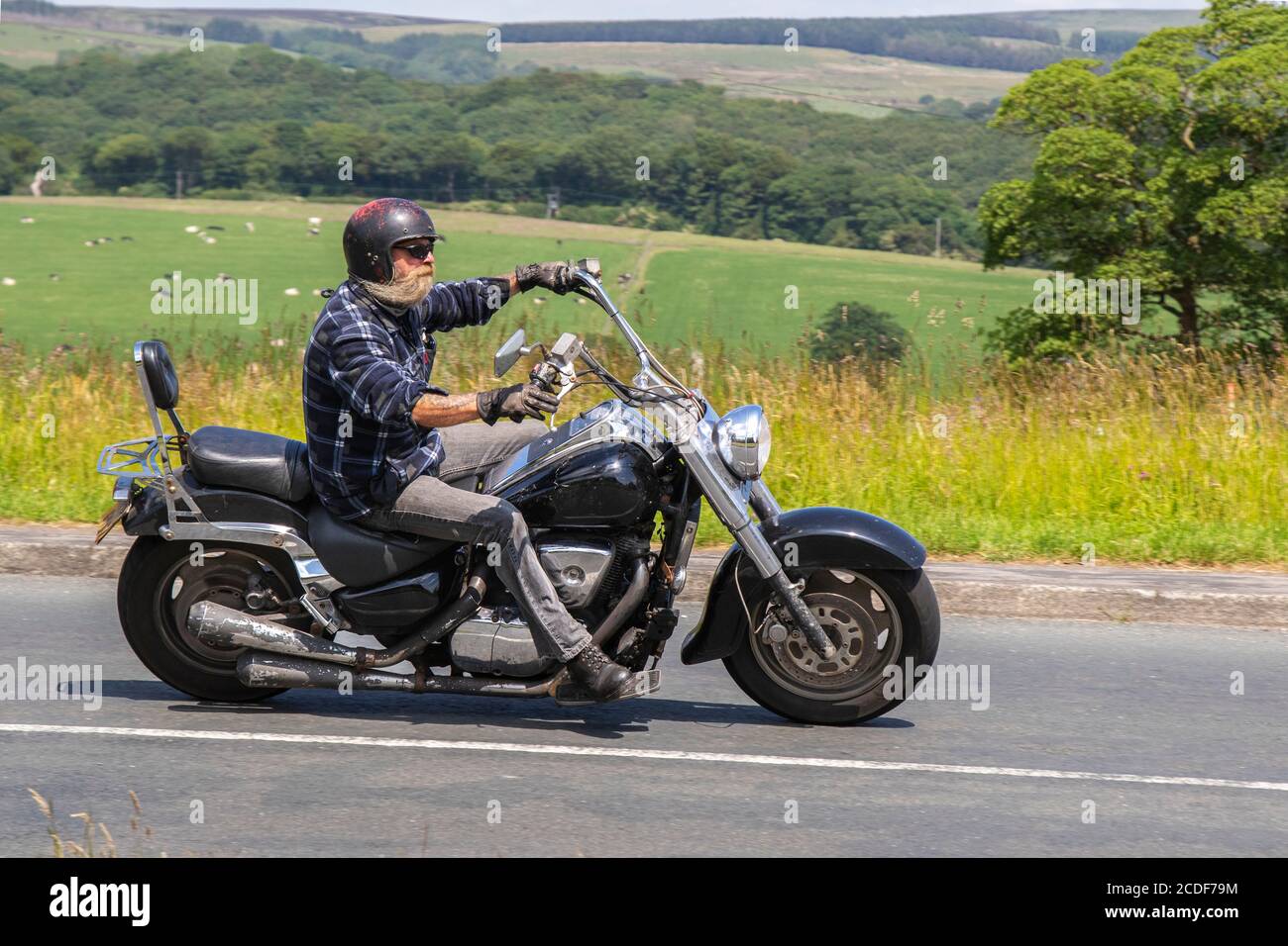 Harley Davidson Motorbike rider; two wheeled transport, motorcycles ...