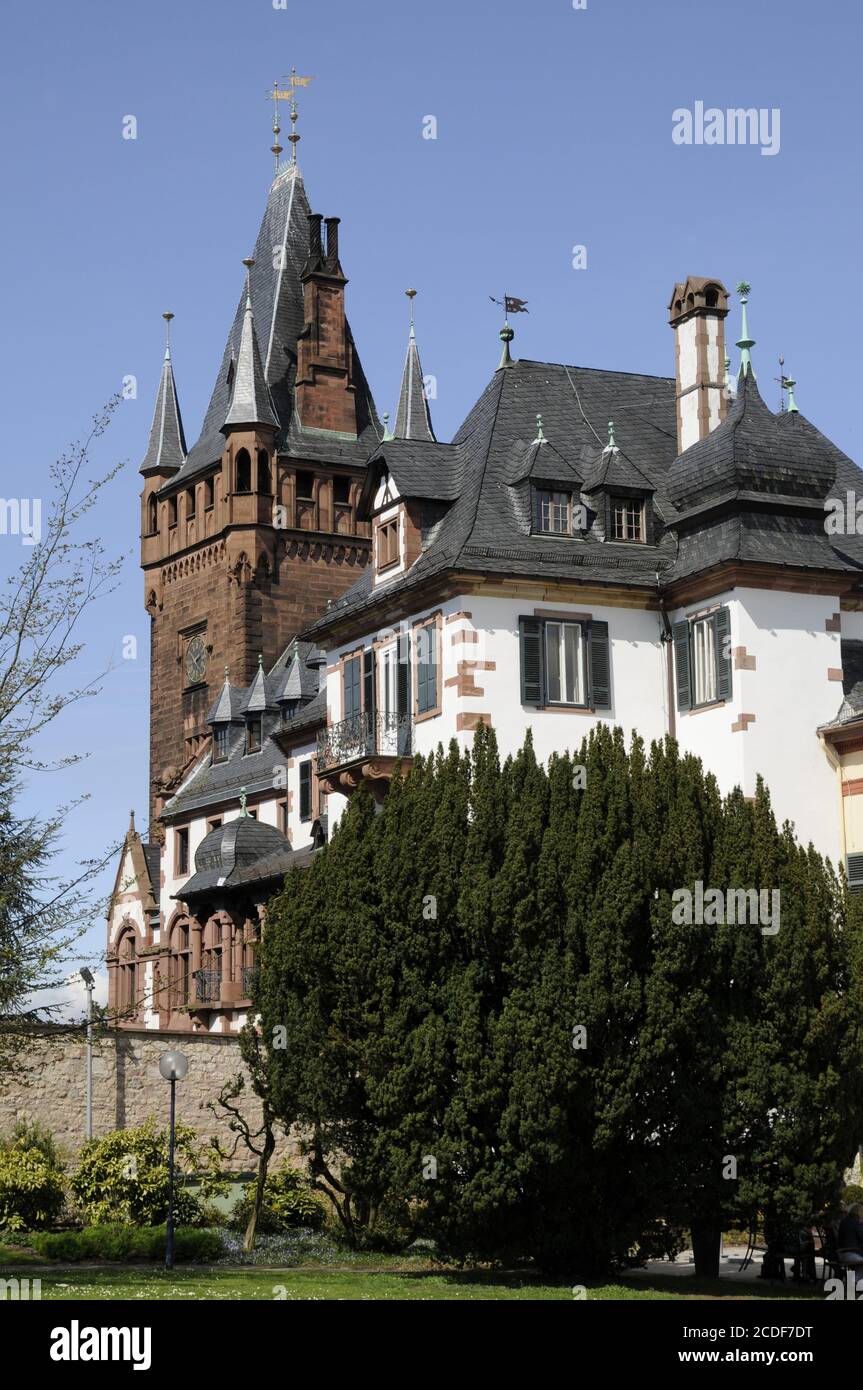 Castle and castle tower in Weinheim Stock Photo - Alamy