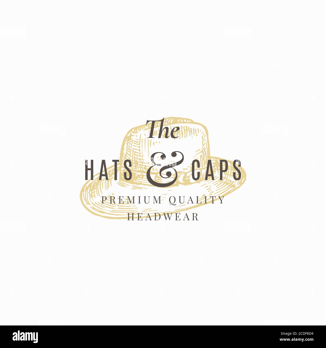 Hats and Caps Store Abstract Vector Sign, Symbol or Logo Template ...