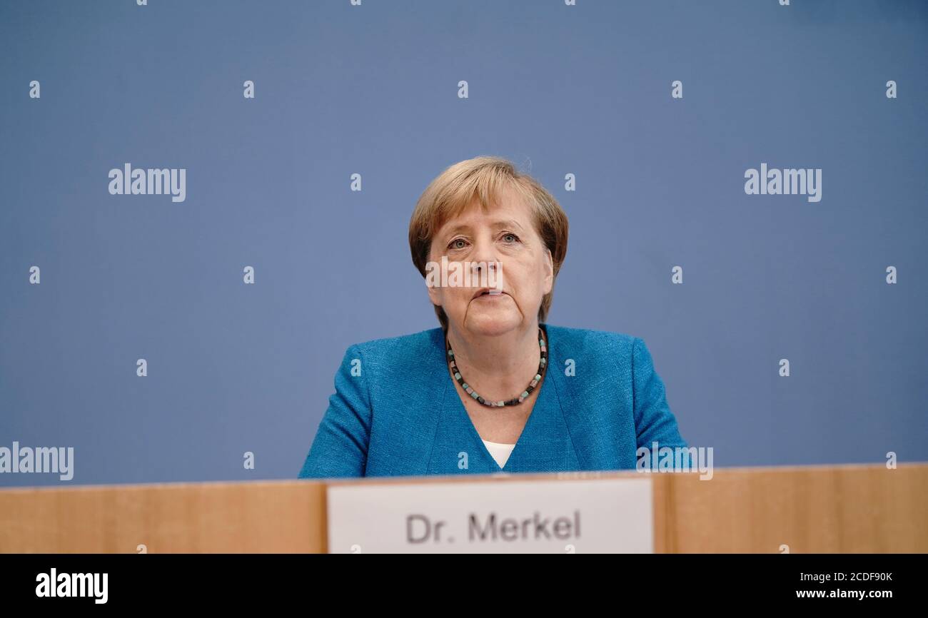 Berlin, Germany. 28th Aug, 2020. Chancellor Angela Merkel (CDU) will ...