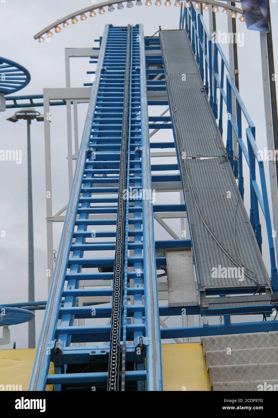 The Driving Chain of a Fun Fair Amusement Ride Stock Photo - Alamy