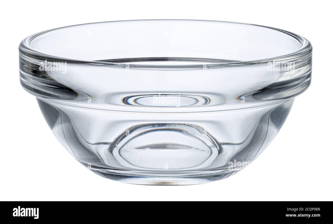 Empty glass bowl isolated on white background Stock Photo - Alamy