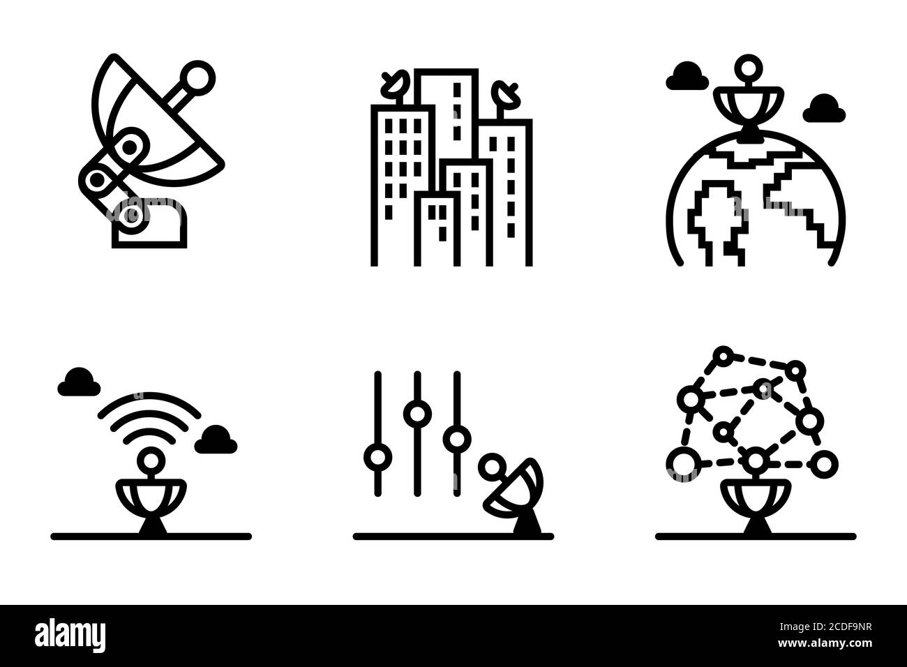 Satellite dish cloud computing and edge computing, communication ...