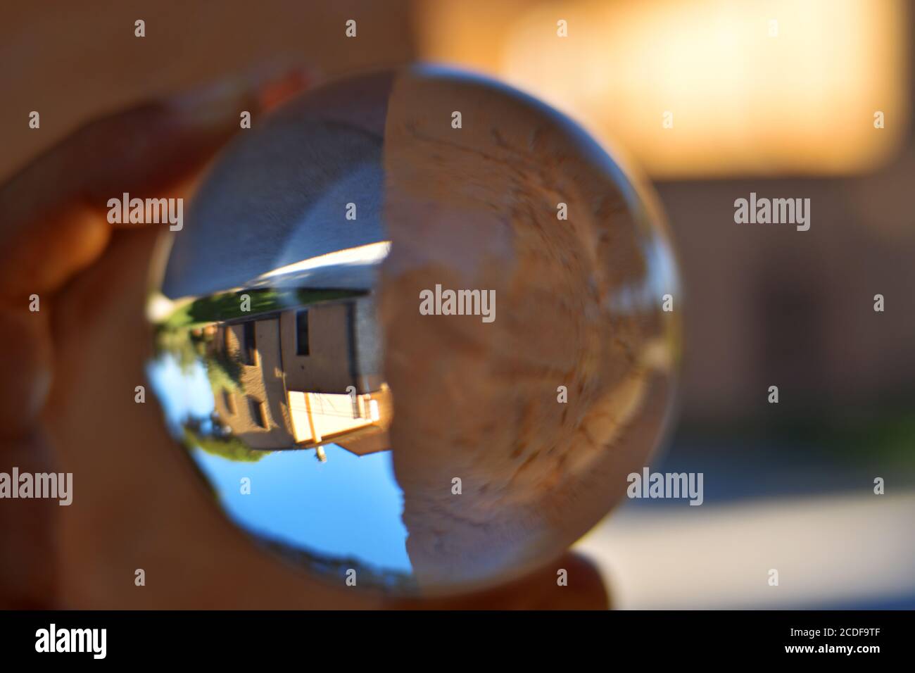 view with different perspective through the lensball Stock Photo - Alamy