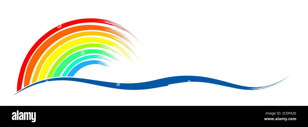 The Rainbow symbol with blue wave Stock Vector Image & Art - Alamy