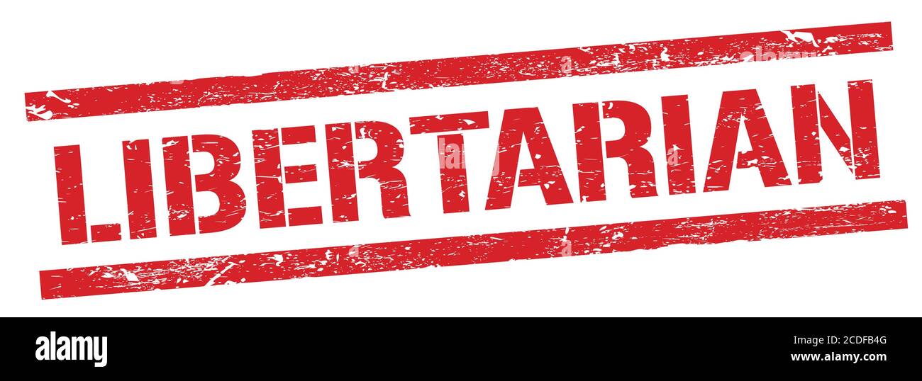LIBERTARIAN red grungy lines stamp sign Stock Photo - Alamy
